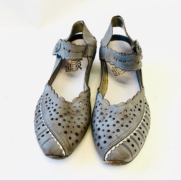 Rieker | Shoes | Rieker Mirjam Mary Jane Gray Comfort Shoes Size 8 Antistress Leather Euc | Poshmark